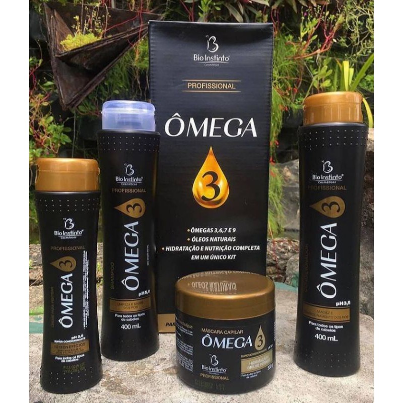 Kit tratamento capilar Omega 3 Bio Instinto 4 itens shampoo ...