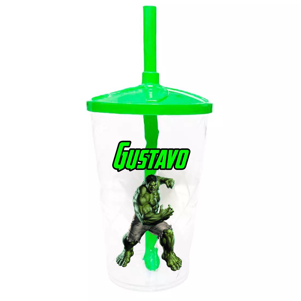 10 Copos Twister Shake 400ml Personalizado Lembrancinha Infantil Hulk ...