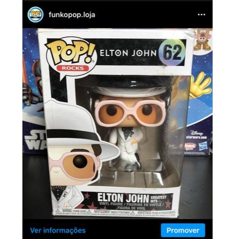 Funko Pop Rock Elton John Branco Greatest Hits #62 Original | Shopee Brasil