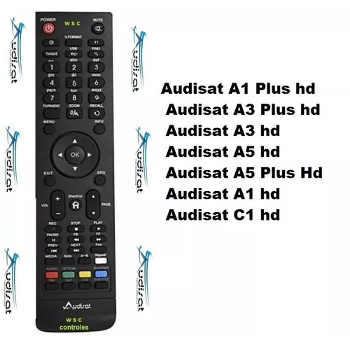 Controle remoto receptor Audisat A1 hd pronta entrega funciona em todos modelos da foto | Shopee ...