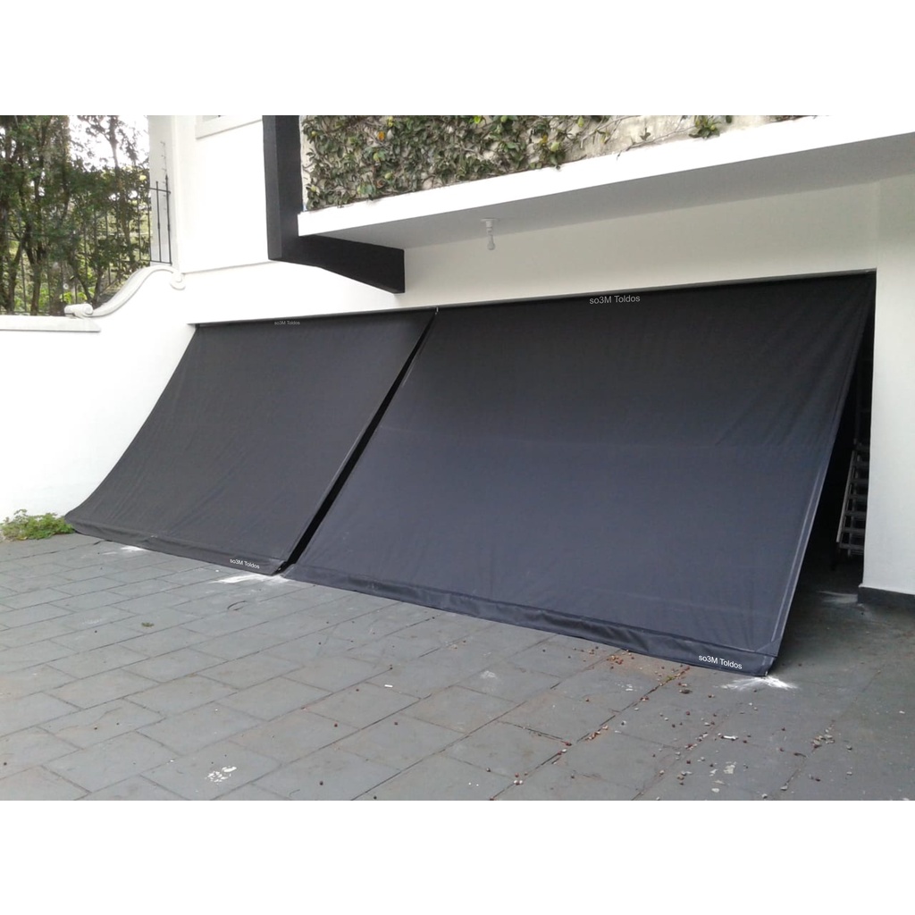 Toldo Cortina Retrátil PVC 3,60m Largura x 2,60m Altura (Manivela ...