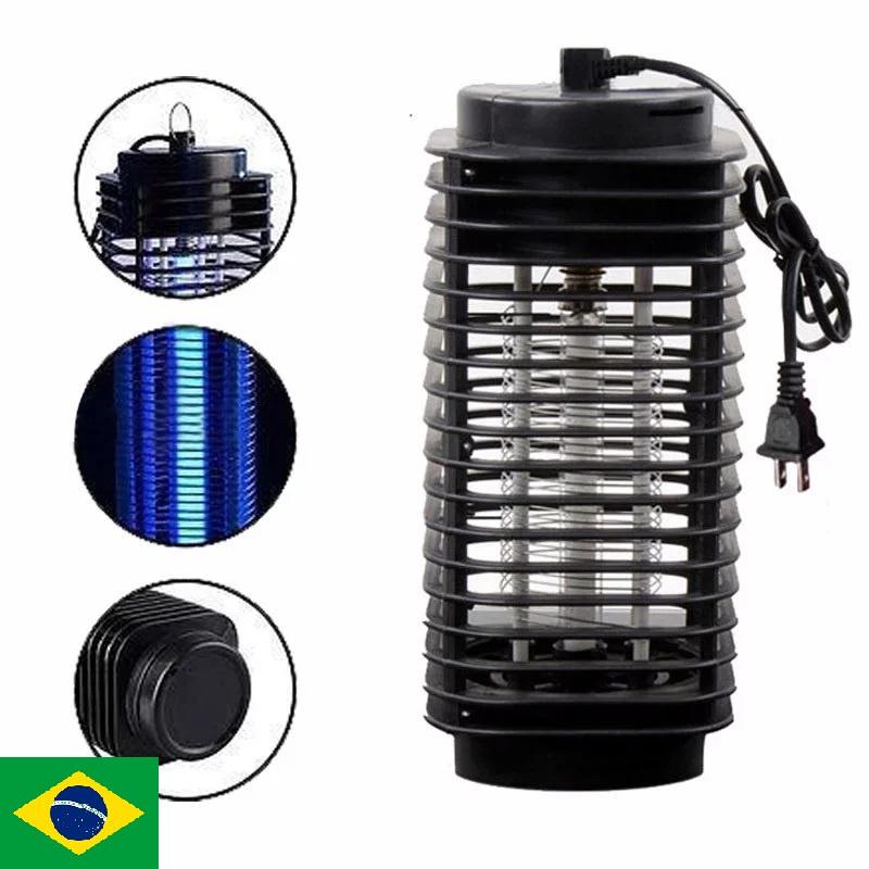 Luminária Armadilha Mata Mosquito Pega Inseto Led Luz Choque Elétrico ...
