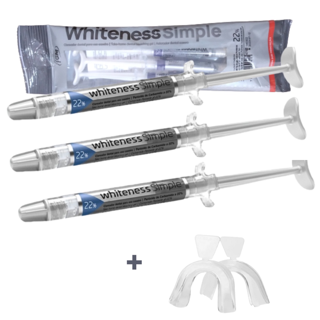 gel clareador dental seringas em gel kit 3 seringas +moldeira termo ...