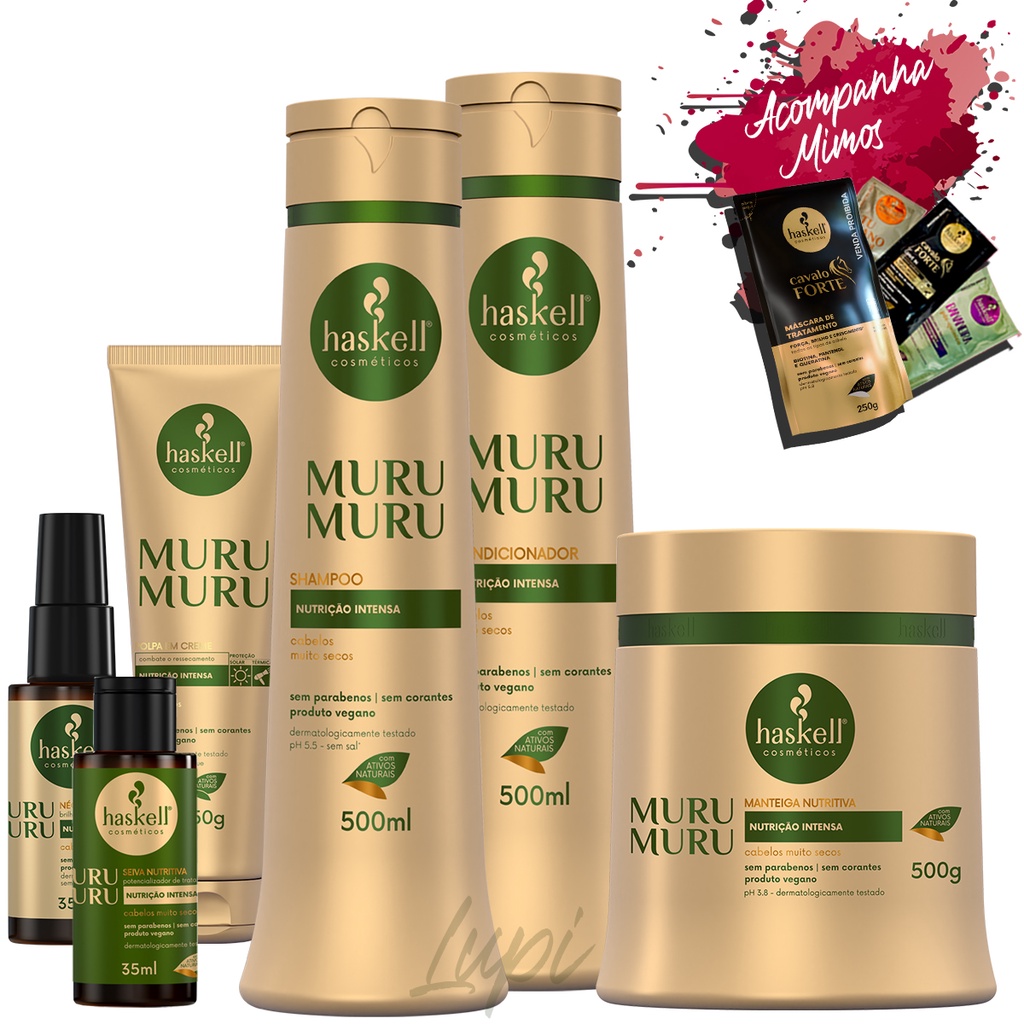 Kit Haskell Murumuru Sh Cond Mascara 500ml 6 Itens Completo | Shopee Brasil