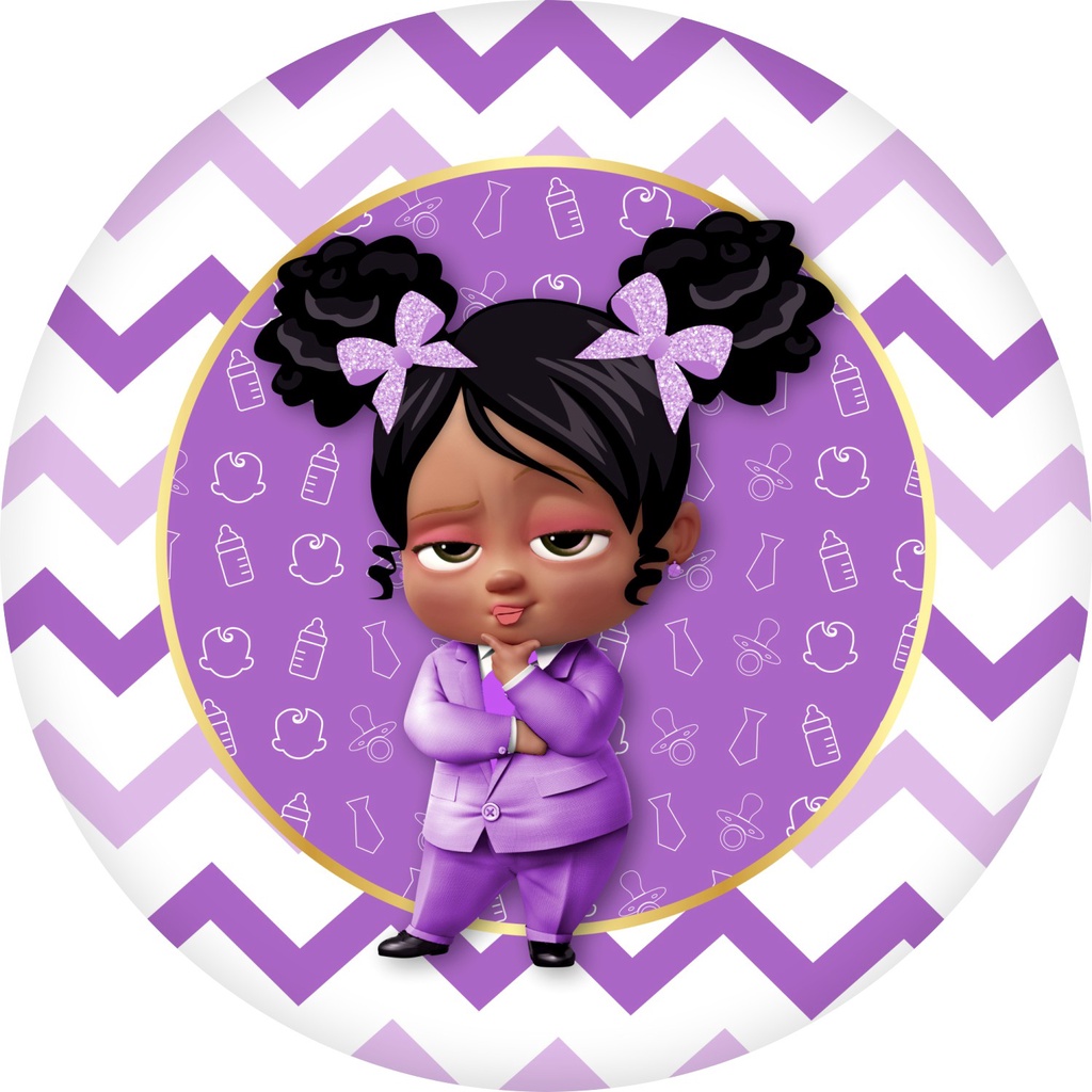 Painel Redondo Festa Poderosa Chefinha Negra em Tecido Sublimado com ...