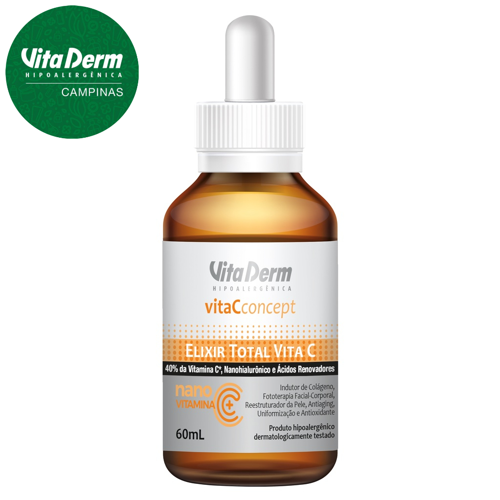 Elixir Facial Vitamina C Total Vita C 60ml Vita Derm - rejuvenescedor e ...