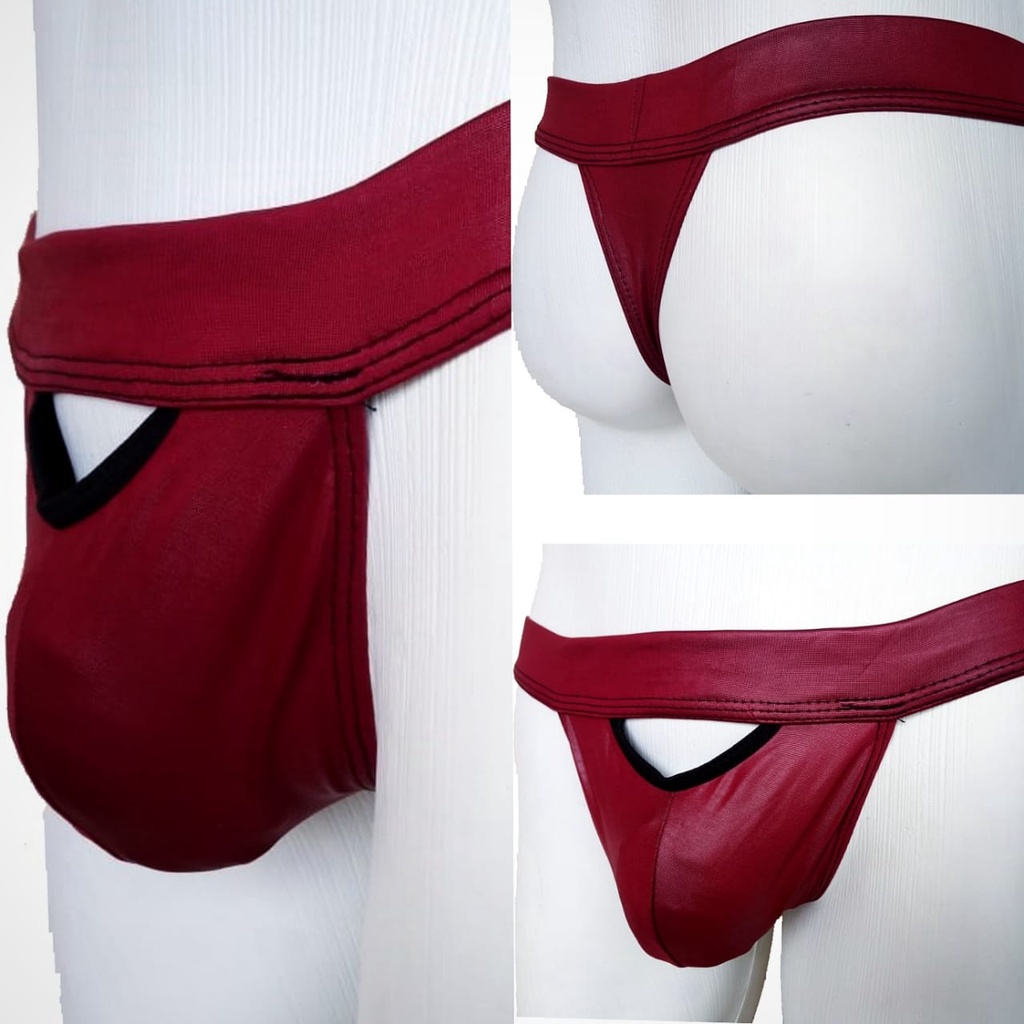 Cueca Fio Dental com Abertura para Apoio Frontal em Cirre Marsala Cuecas SexLord Underwear ...