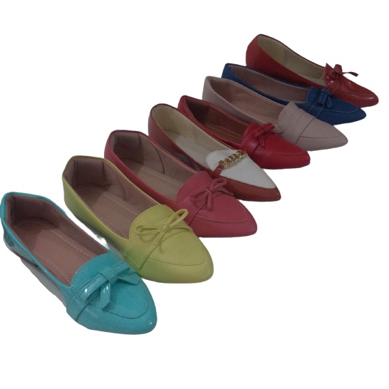 Sapatilha Feminina Bico Fino Casual Confortável Elegante diversas cores ...