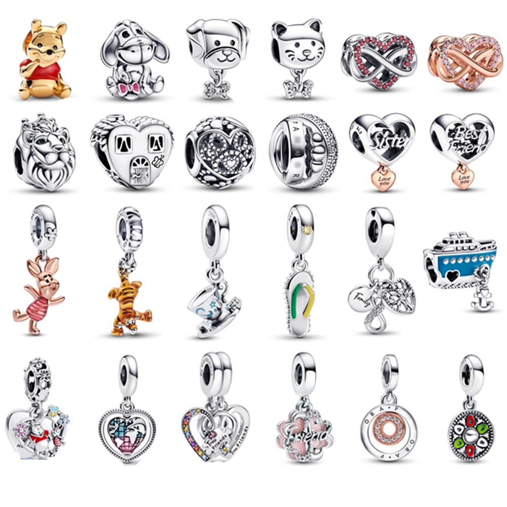 Pandora Silver Plated Disney Winnie the Pooh Bear Charm / Eeyore Charm ...
