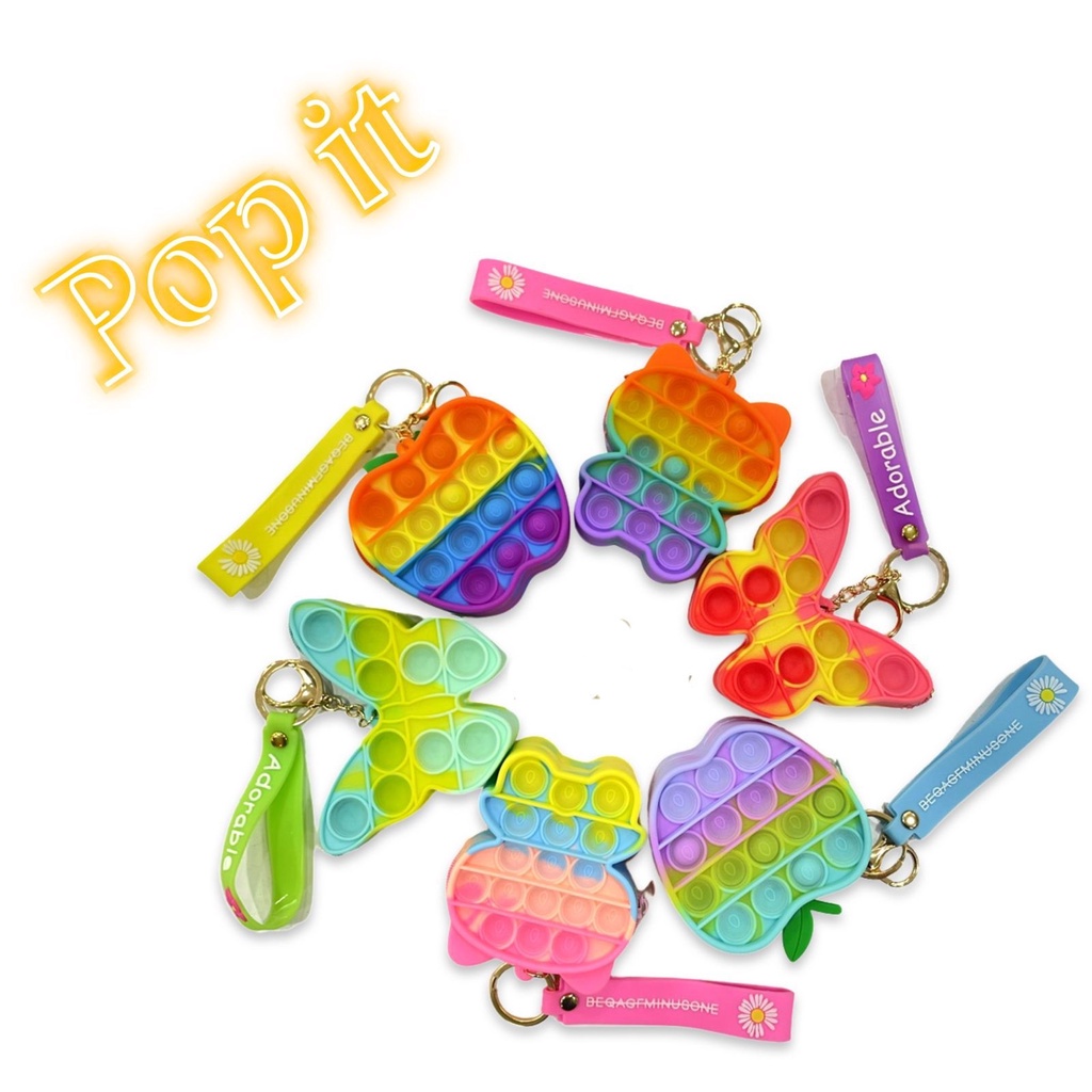 Pop It Fidget Popit Toys Porta Moeda Níquel E Chaveiro Desenhos ...