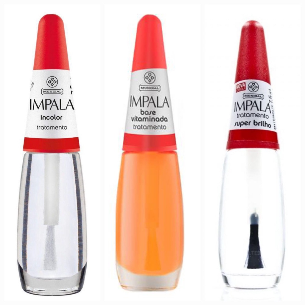 Kit Impala tratamento - Base Vitaminada + Incolor + Super Brilho (3 ...