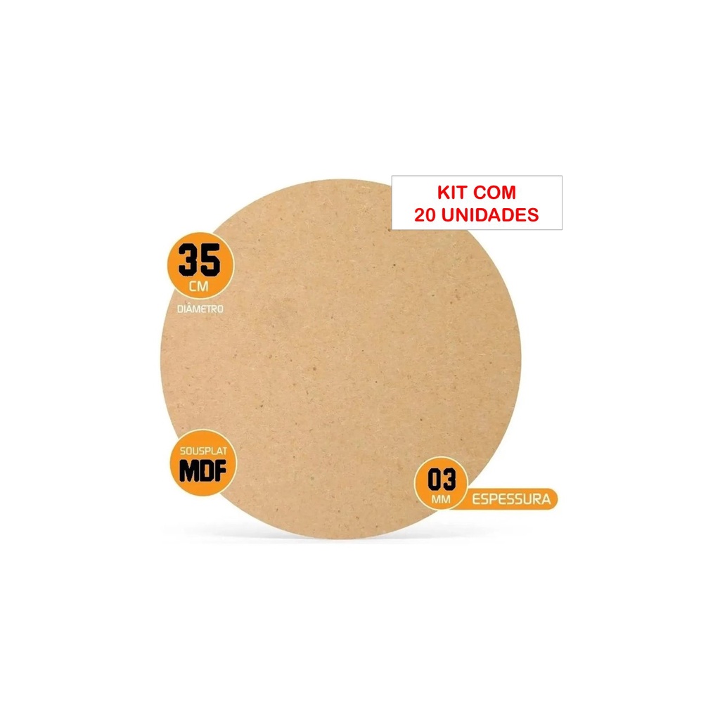 20 Souplat Mdf 35 Cm Redondo Base Para Mesa Posta Supla | Shopee Brasil