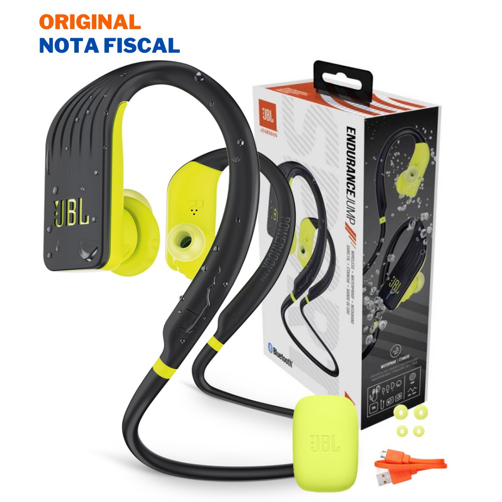 Fone de Ouvido JBL Endurance Jump Bluetooth Amarelo À Prova D'água IPX7 ...