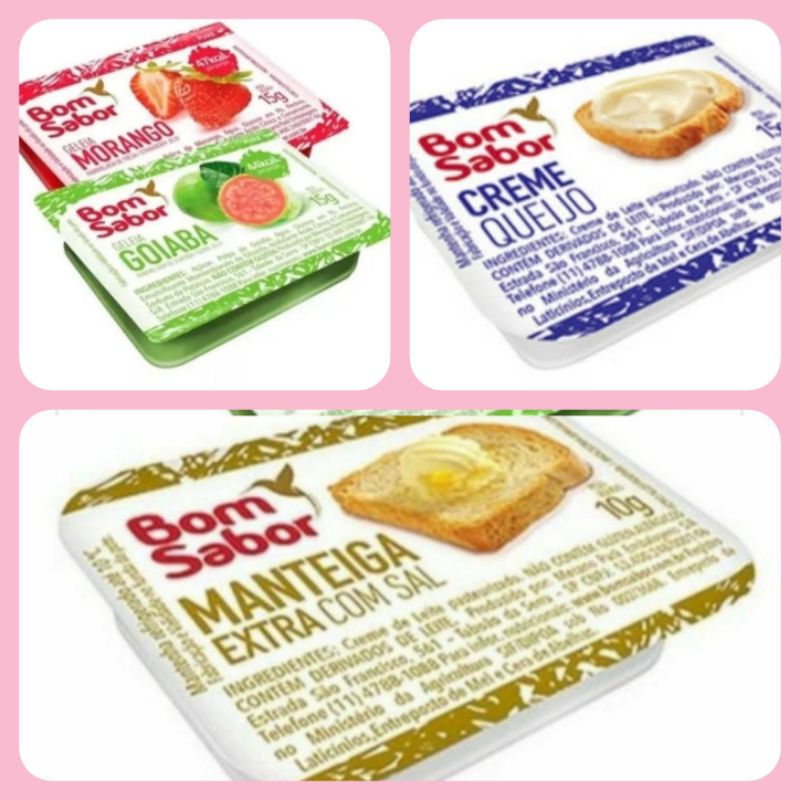 kit sachê geleia + cream cheese + manteiga 10 un de cada PRONTA ENTREGA ...