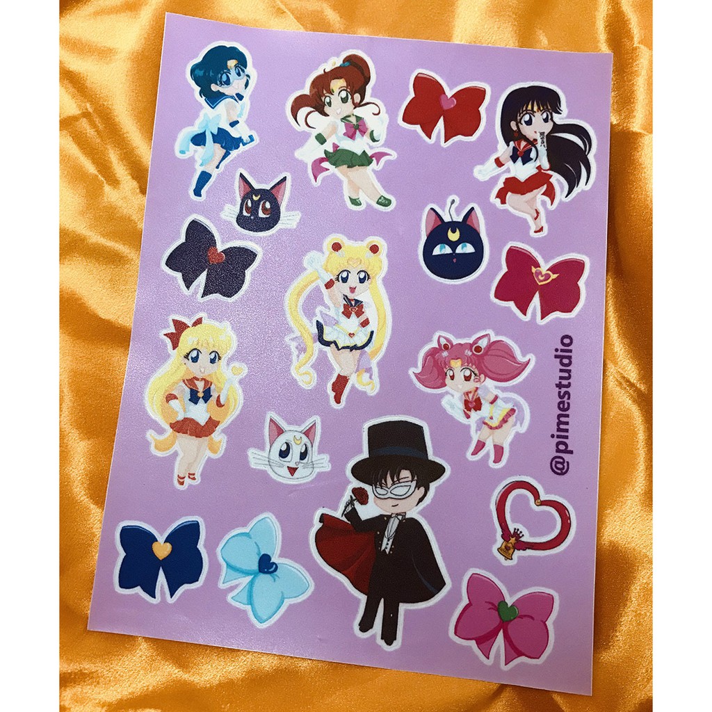 Cartela De Adesivos Sailor Moon Inner Shopee Brasil