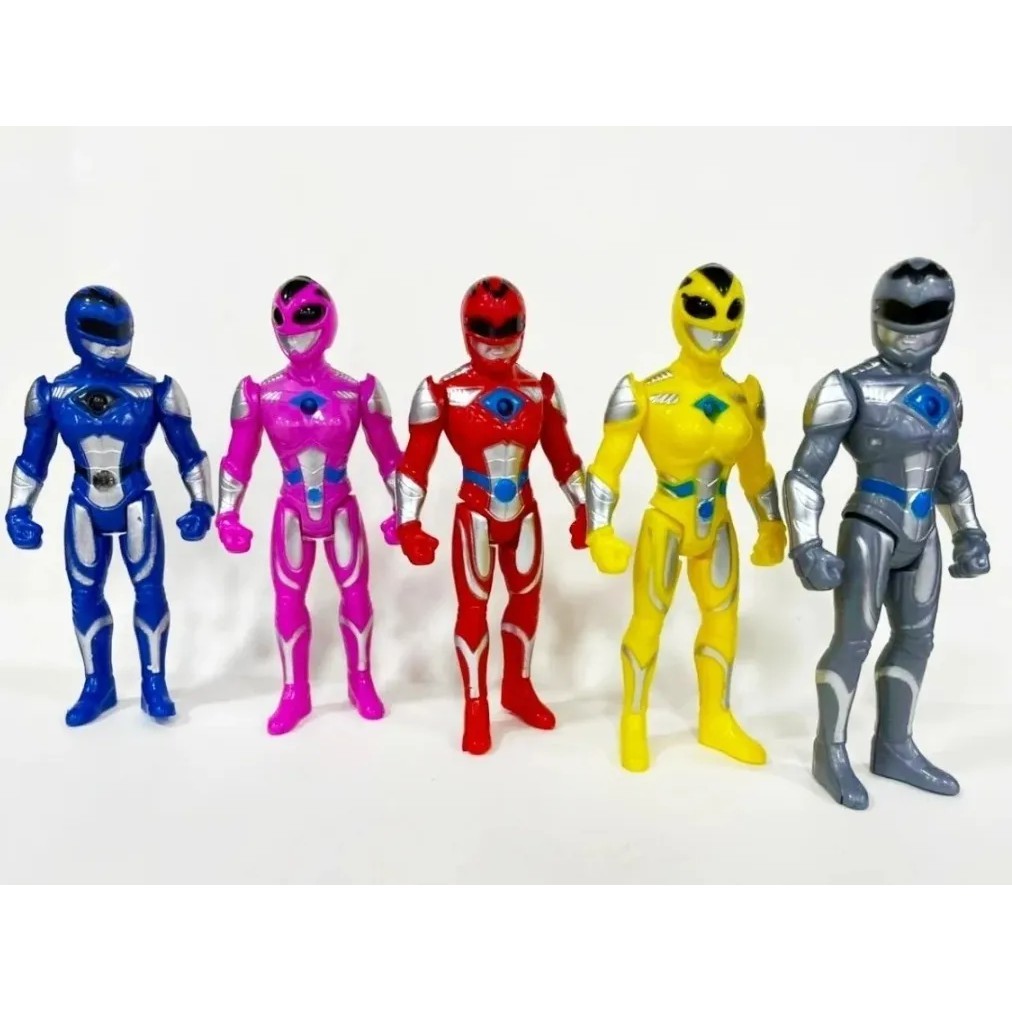 Kit Com 5 Bonecos Cartelado Power Rangers 18 cm | Shopee Brasil