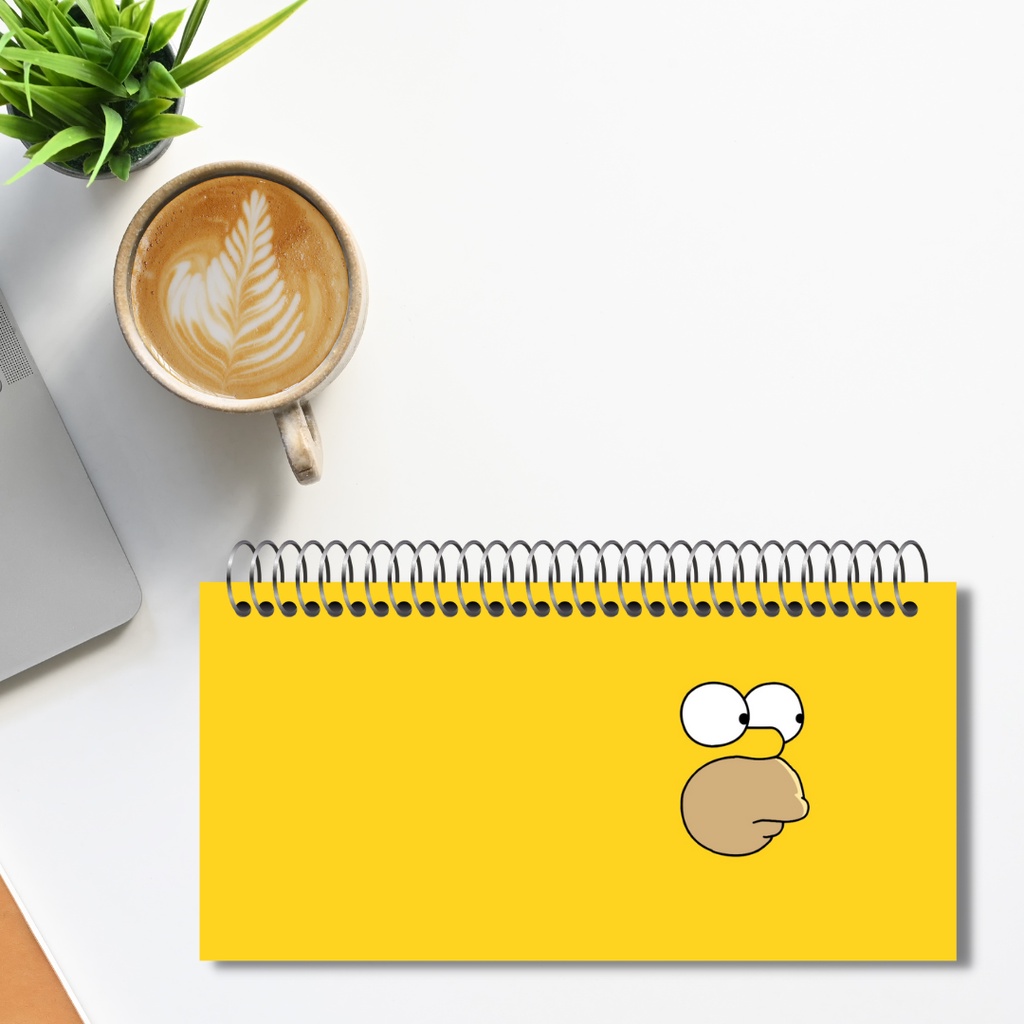 Planner Capa dura Espiral Homer Simpson - 50 folhas - 20x10cm | Shopee ...