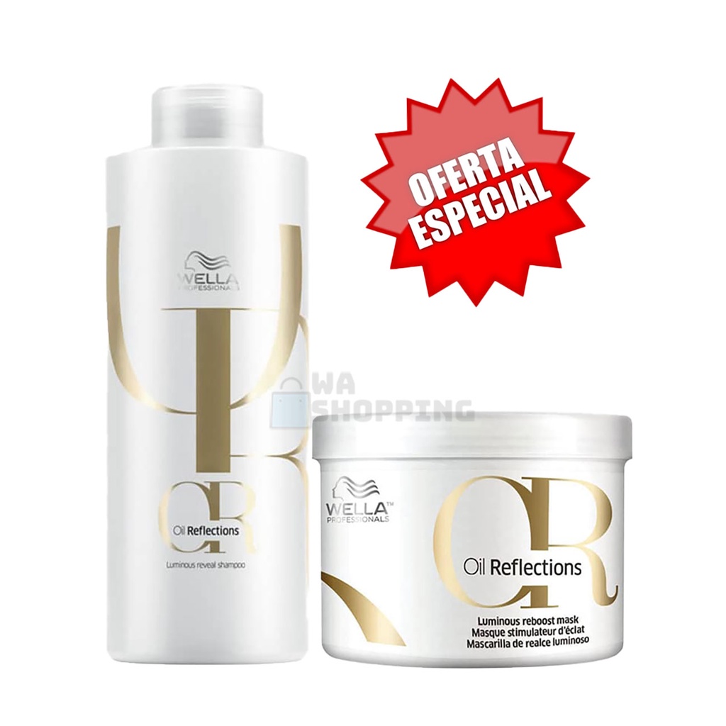 Kit Wella Oil Reflections Shampoo 1000ml + Máscara 500ml | Shopee Brasil