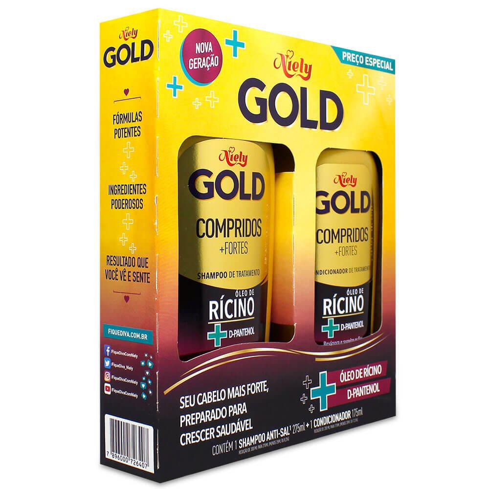 Kit Shampoo Niely Gold 275 ml + Condicionador 175ml Comprimidos ...