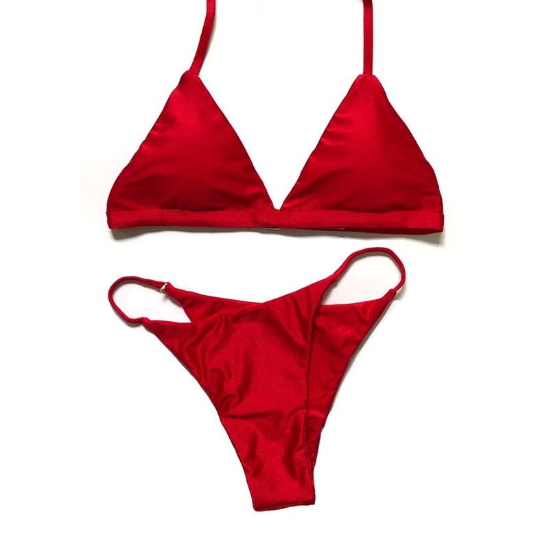 Biquini basic triangulo marquinha vermelho | Shopee Brasil