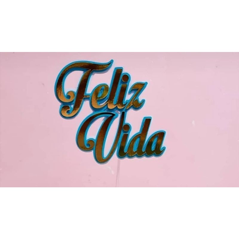 Topper feliz vida ou parabéns ou nome. | Shopee Brasil