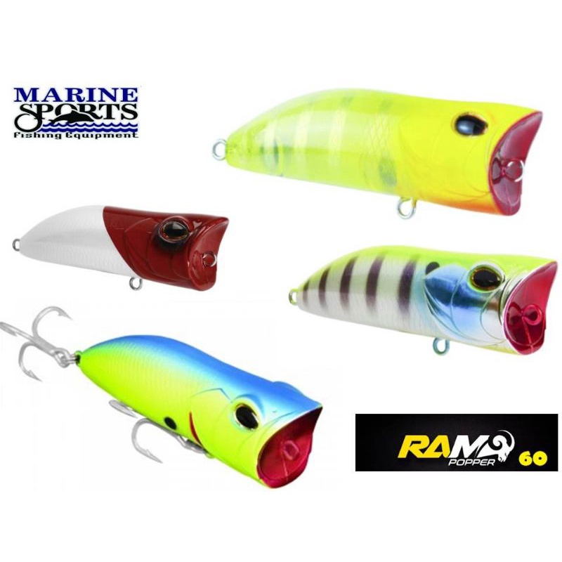 Isca Artificial Marine Sports Ram Popper 60 - 6cm 9g | Shopee Brasil