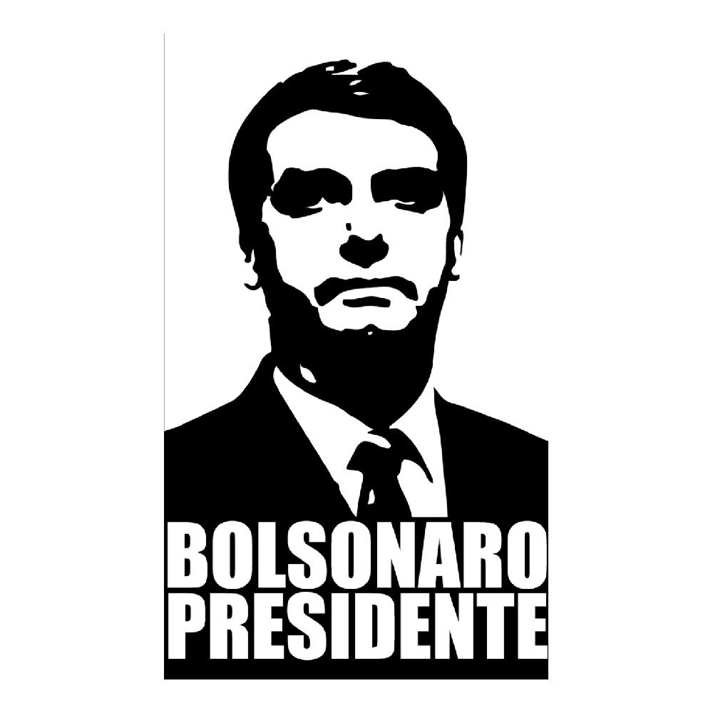 Adesivo Bolsonaro 2018 Kit 04 Unidades Recortado Preto 20cm | Shopee Brasil