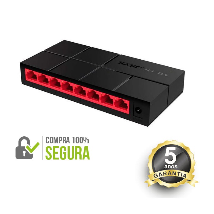 Switch com 8 portas Mercusys MS108G com 8 Portas Ethernet de 10/100 ...