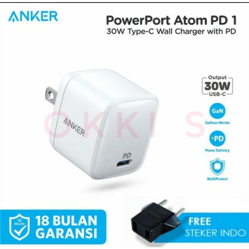 Carregador Parede Anker Power Port Atom PD 1 Adaptador Lfone 12 11 30W ...