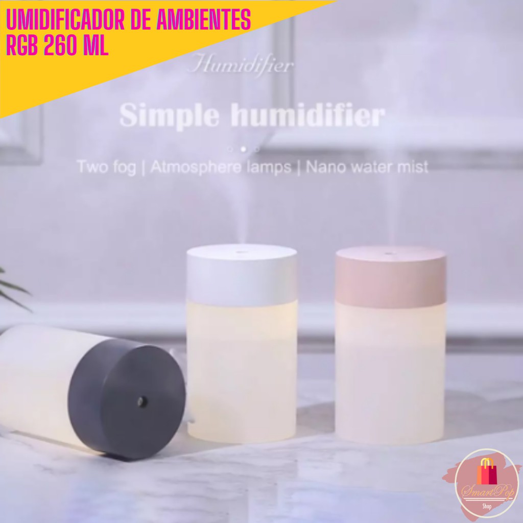 Umidificador e Aromatizador de Ambientes 260 ml RGB + Mimo | Shopee Brasil
