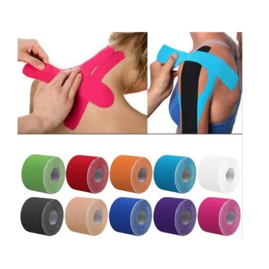Fita Kinesio 5 Metros 10 Cores Escolhe Tape Bandagem Funcional Elástica Adesiva Sports | Shopee ...