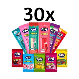 Kit com 30 pacotes de bala Fini tubes sortidos de 15g cada | Shopee Brasil