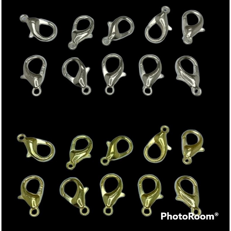 Fecho lagosta 10mm prata / dourado - 20 unidades | Shopee Brasil