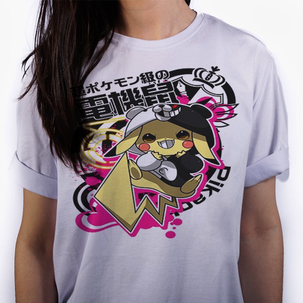 Camiseta Algodao Pikachu Danganronpa Monokuma Pokemon Pkm Go Pika Anime
