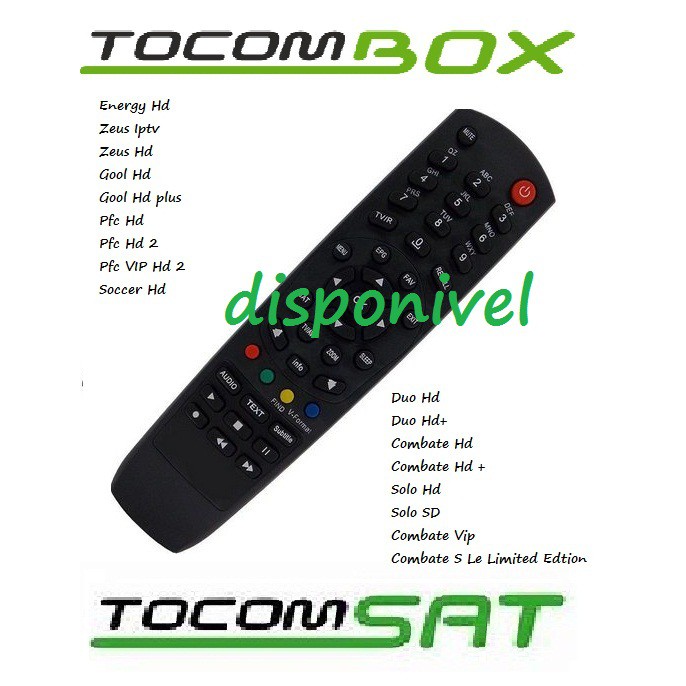 Controle Remoto Universal Tocombox / Tocomsat - SERVE EM TODOS OS ...