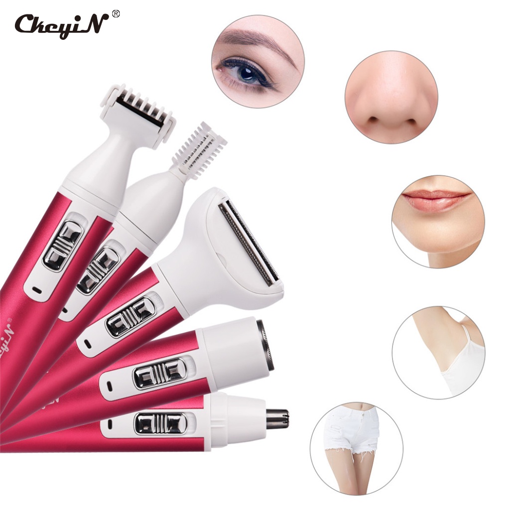 Depilador Elétrico Feminino Recarregável 5 Em 1-Utensílios De Grooming Facial-Aparador De Pelos ...