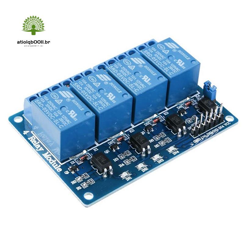 Relé 4 Canal Dc 5 V Com Optoacoplador Para Arduino Uno R3 Mega 2560 ...