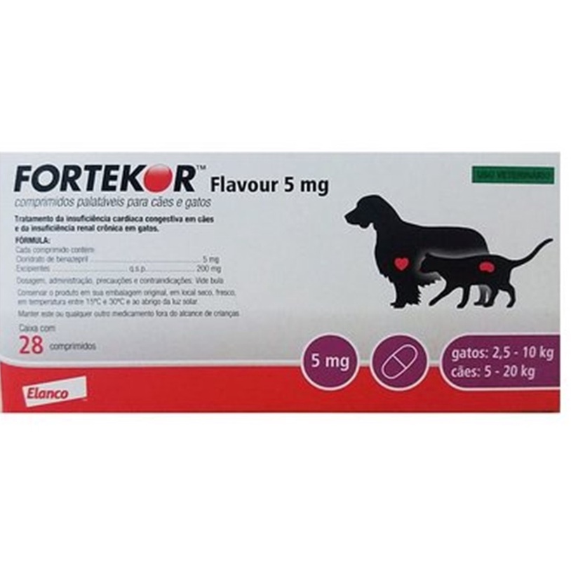 Fortekor Flavour 5mg C/ 28 Comprimidos - Insuficiência Cardíaca em Cães ...