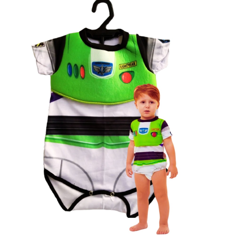 Fantasia Toy Story 4 Buzz Bebe Menino Disney Algodão Tamanho Unico 1 ...