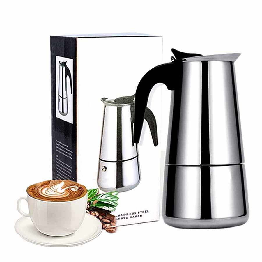 Cafeteira Italiana Moka Pequena 2 Xícaras 100Ml Manual Aço Inox Moderna ...