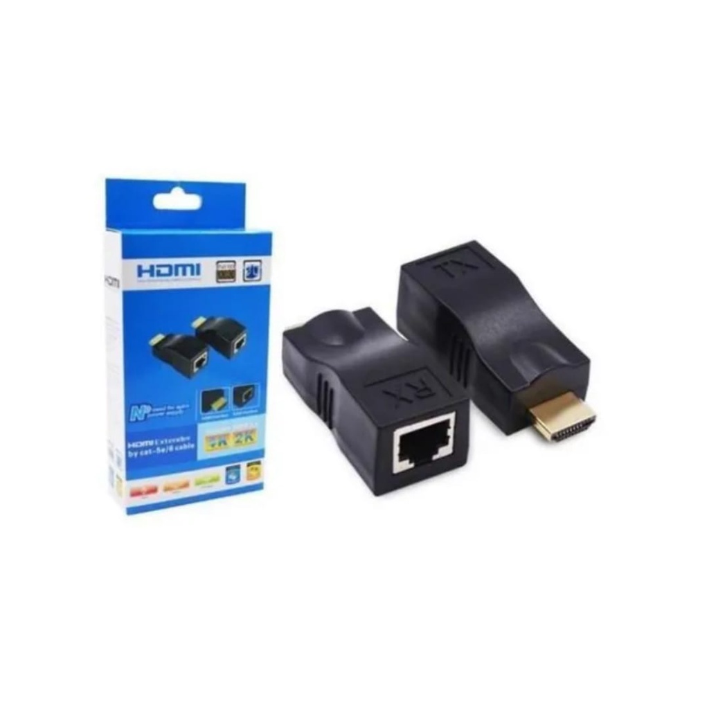 Extensor/Conversor HDMI RJ45 30 Metros Via RX TX | Shopee Brasil