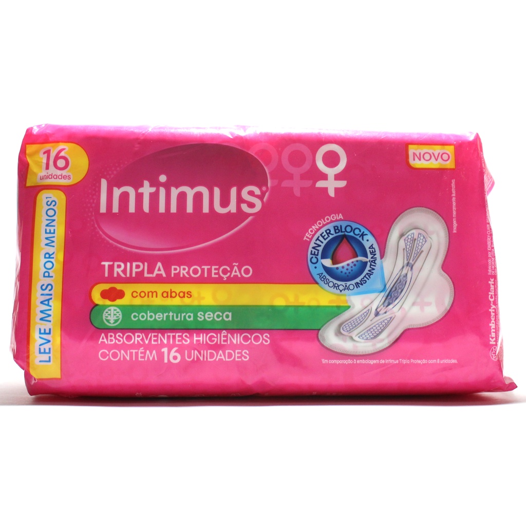 Absorvente Intimus Cobertura Seca com 16 unidades | Shopee Brasil