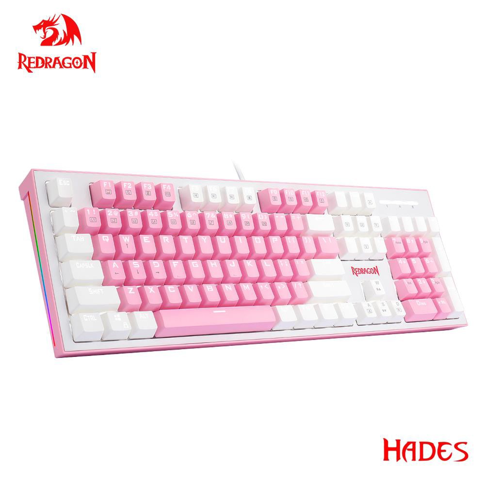 Redragon Hades K623 Usb Rosa Branco Mecânico Teclado Gaming Azul Interruptor Retroiluminado Led ...