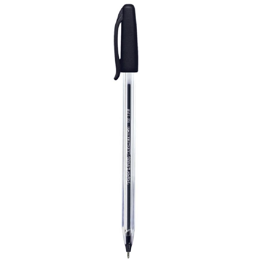 Caneta Preta Esferografica Ponta Fina Canetas Escolar Estudo | Shopee ...