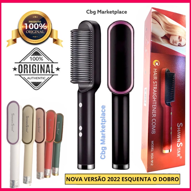 Escova Alisadora Anion Hair Pro 410°F 2023 Shawn Star de Cerâmica ...