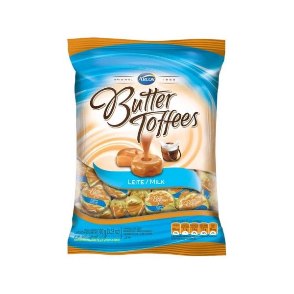 Balas Arcor Butter Toffees Leite 100g | Shopee Brasil