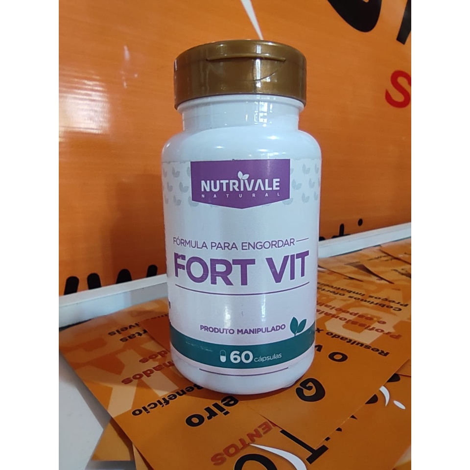 Fort Vit 60 cápsulas Nutrivale. Formula para ganhar peso | Shopee Brasil