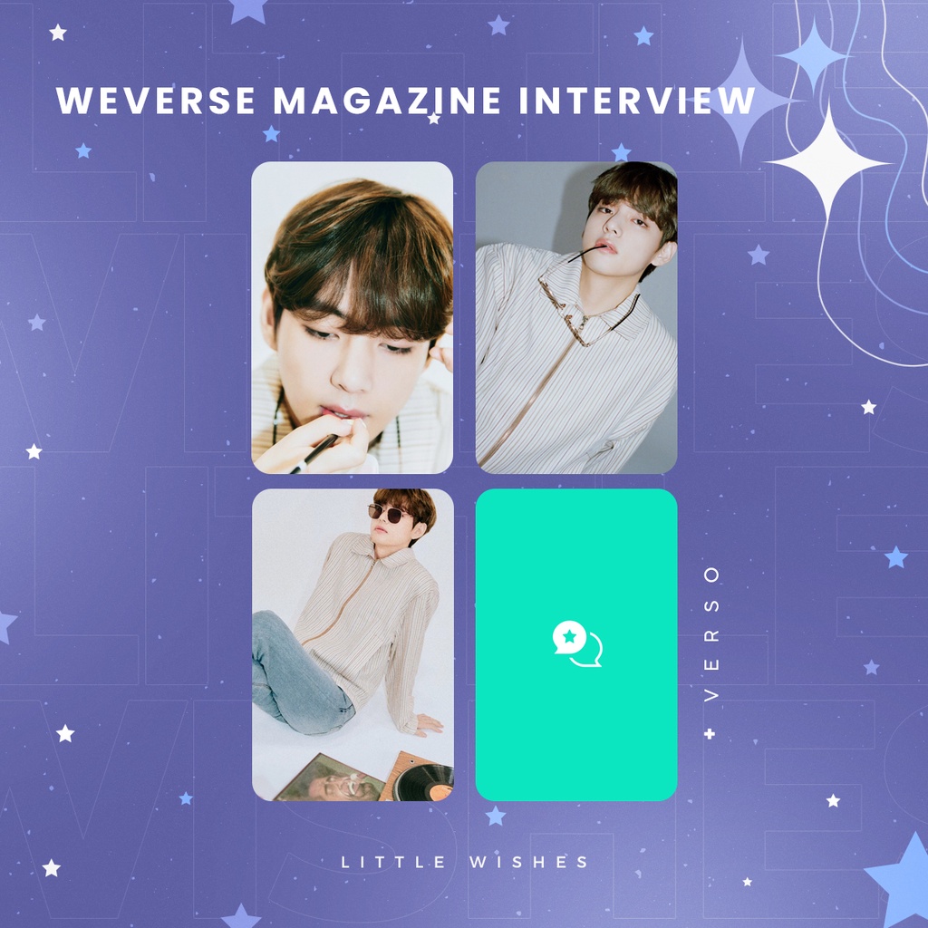 Kit 3 Cards BTS V 'Weverse Magazine Interview' Kpop | Shopee Brasil