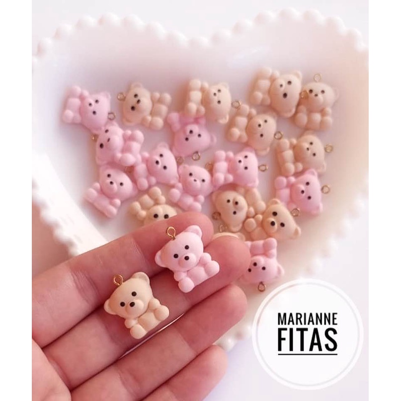 Pingente Ursinho Sortidos Biscuit Pulseira Colar Brinco Infantil (5 ...