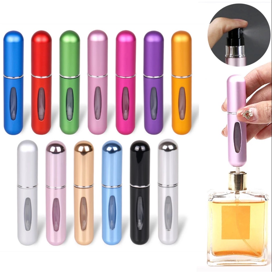 Porta Perfume Mini Frasco Portátil Spray 5ml Bolsa Viagem Recarregavel ...